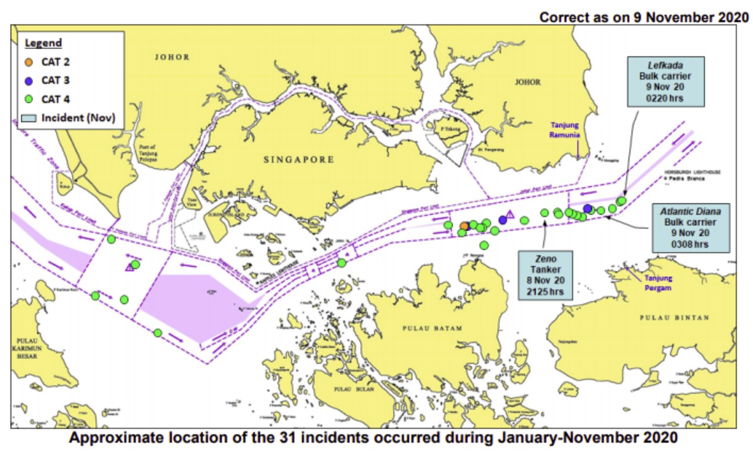 ReCAAP warning following incidents against ships in Singapore Strait